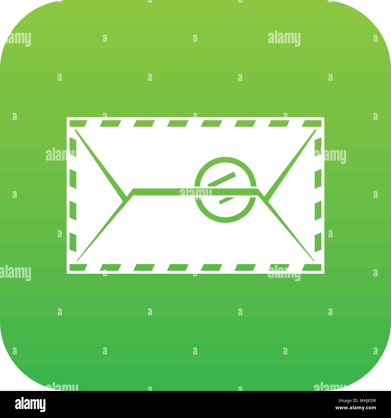 Mail envelope with a stamp icon digital green Stock Vector Image & Art ...