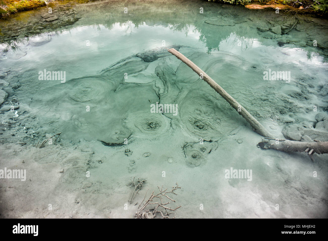 Natural hot pools in banff Canada park Stock Photo - Alamy
