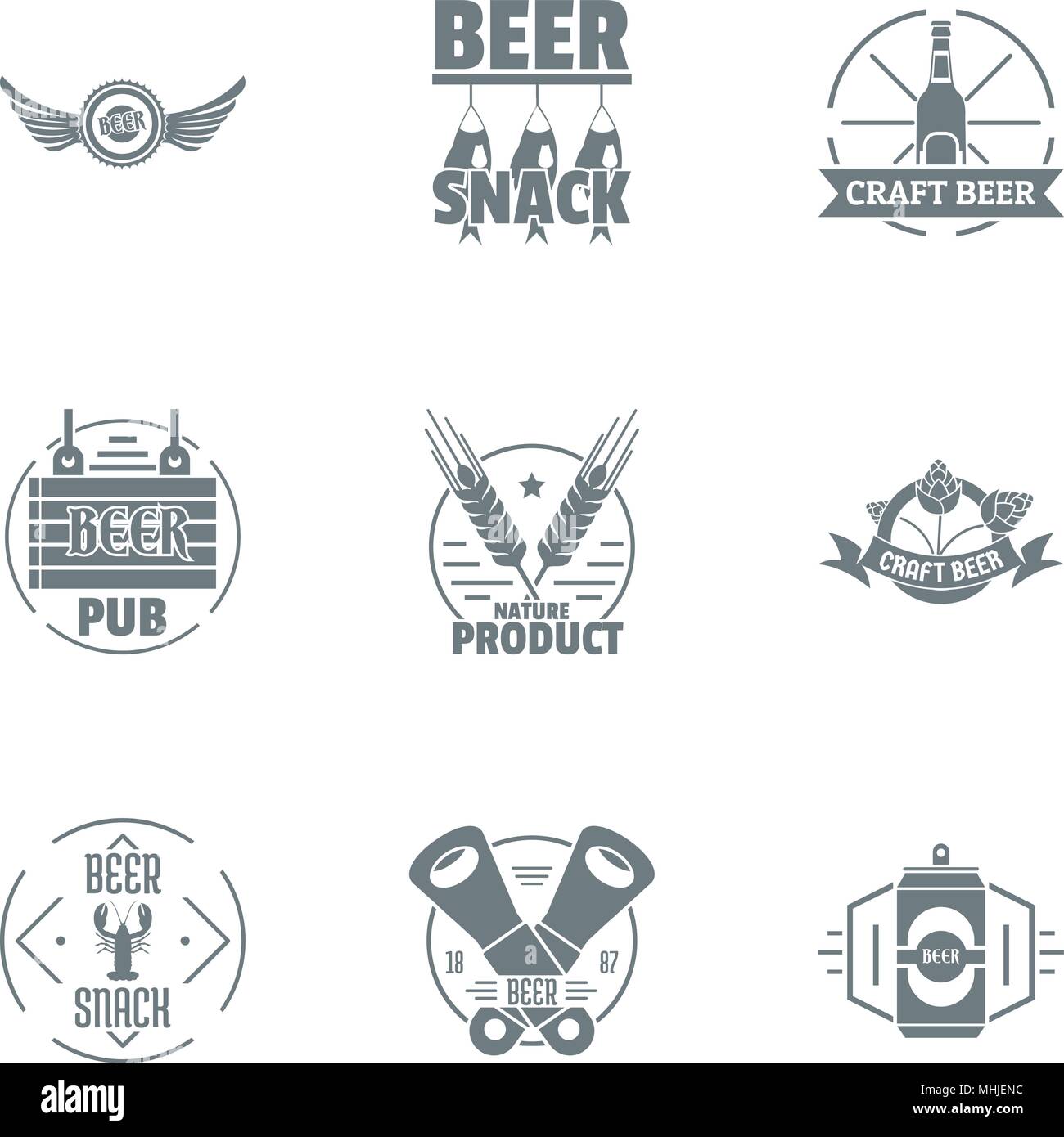 Craft beer logo set, simple style Stock Vector Image & Art - Alamy