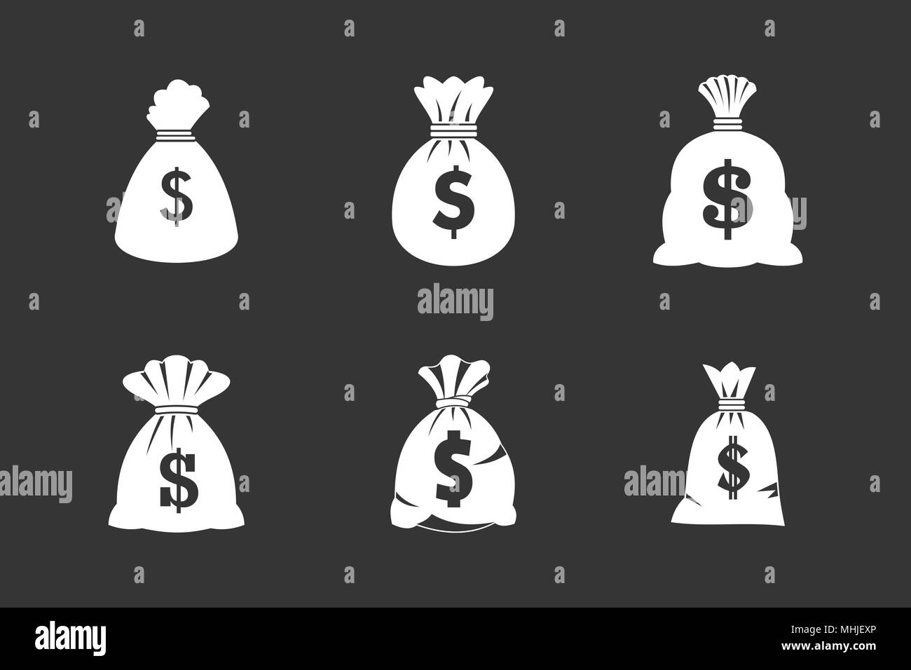 Money bag icon set grey vector Stock Vector Image & Art - Alamy