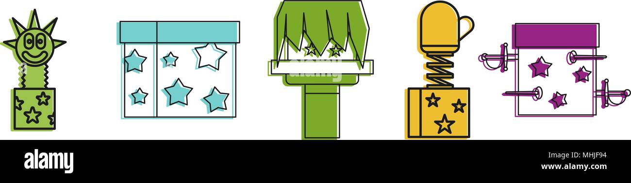 Magic box icon set, color outline style Stock Vector Image & Art - Alamy