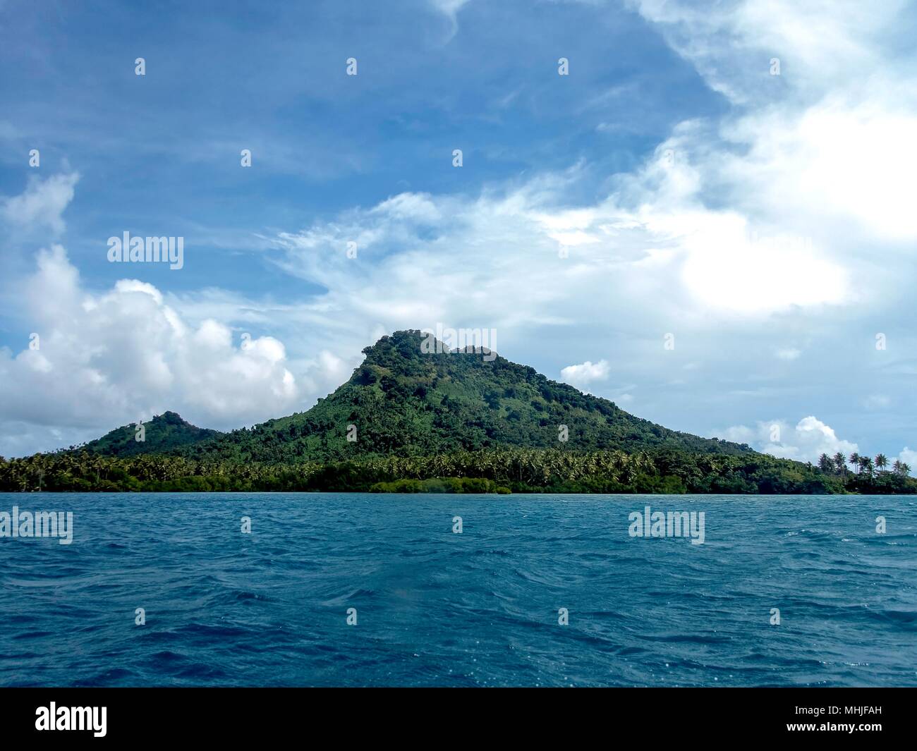 Remote tropical islands of Truk Lagoon in the South Pacific Stock Photo ...