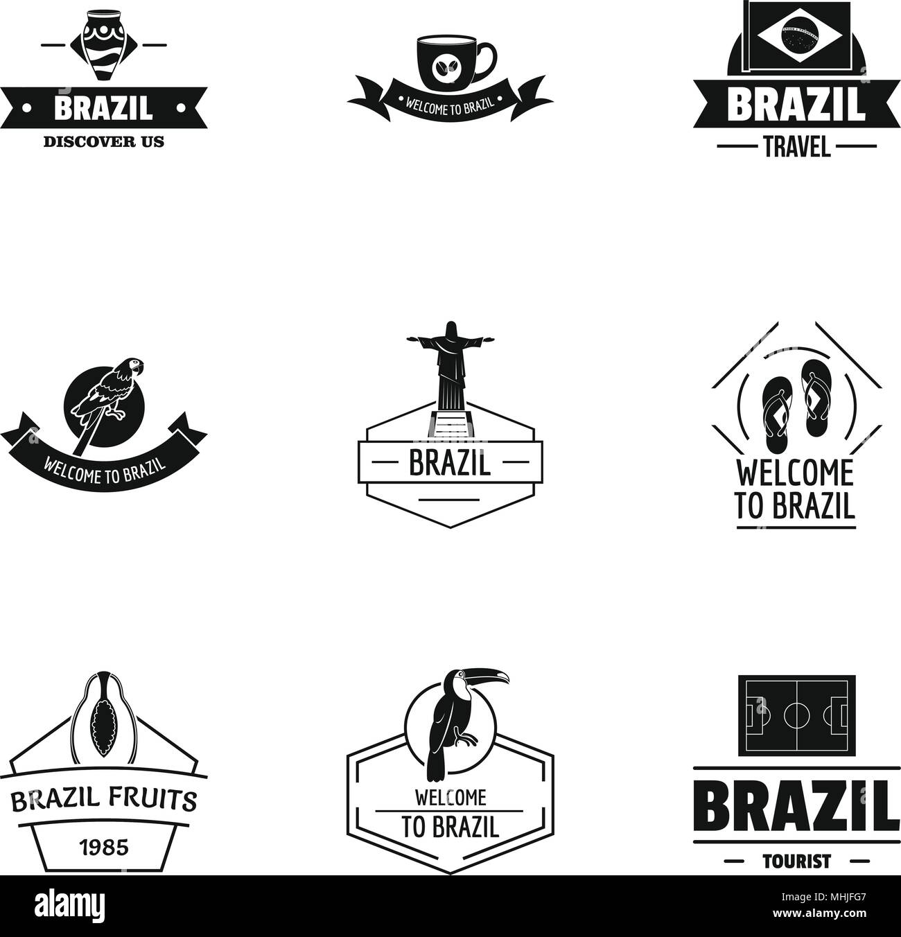Brazil logo set, simple style Stock Vector Image & Art - Alamy