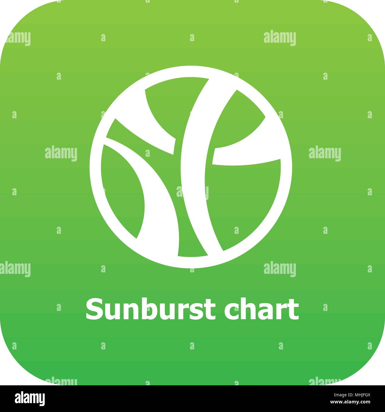 Sunburst chart icon green vector Stock Vector Image & Art - Alamy