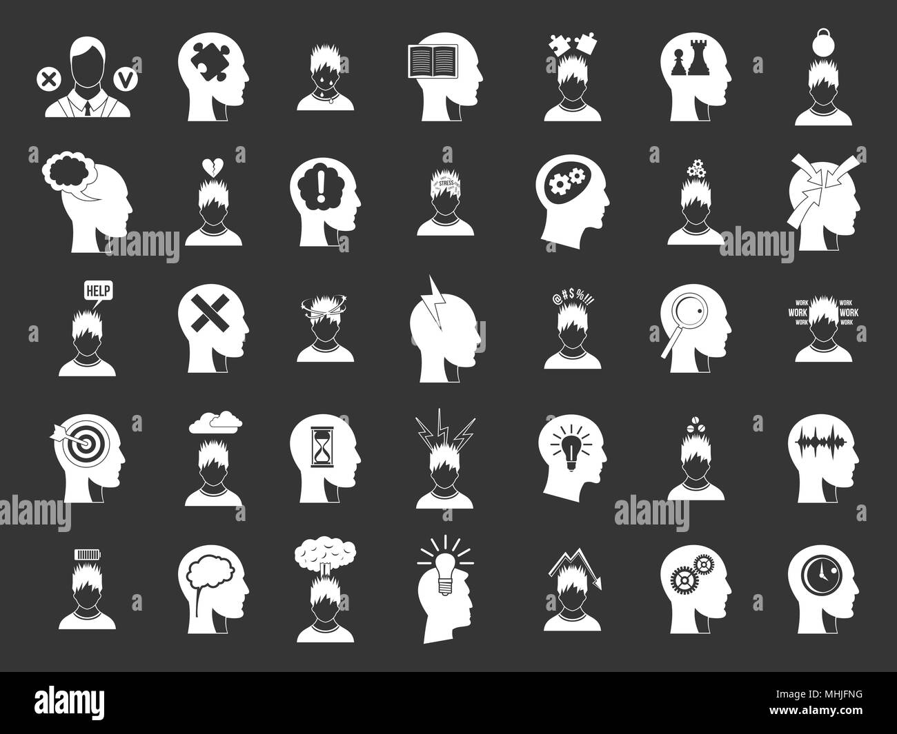Human idea icon set grey vector Stock Vector Image & Art - Alamy