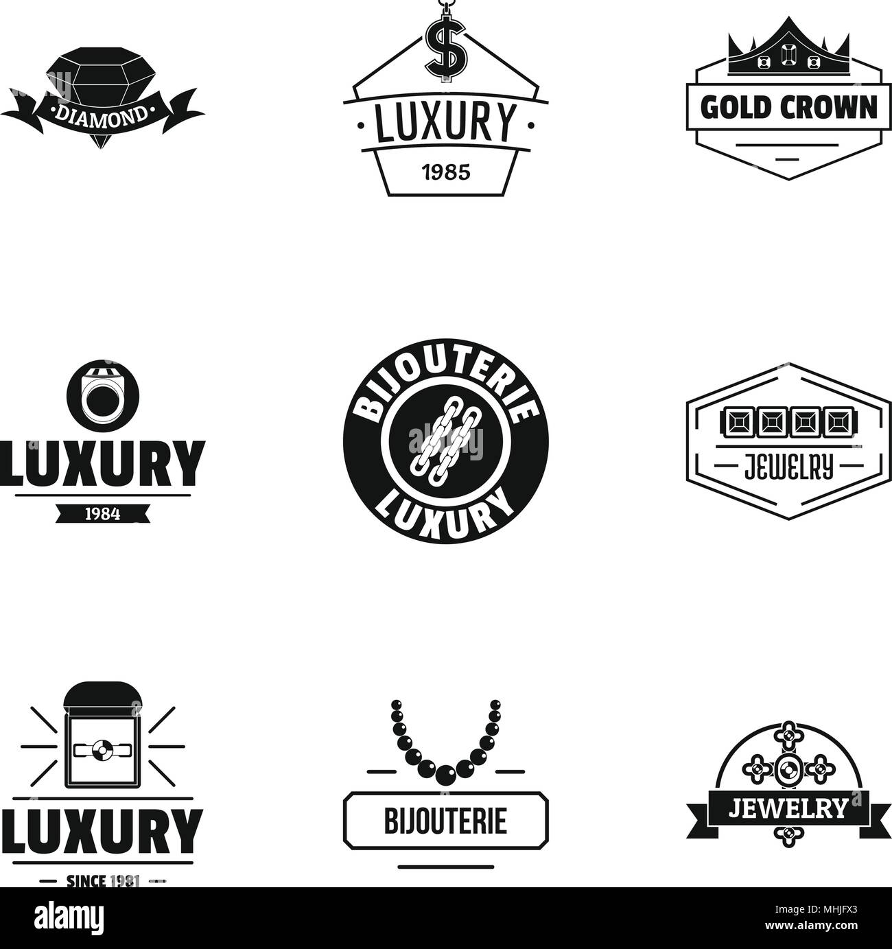 Luxury logo set, simple style Stock Vector Image & Art - Alamy