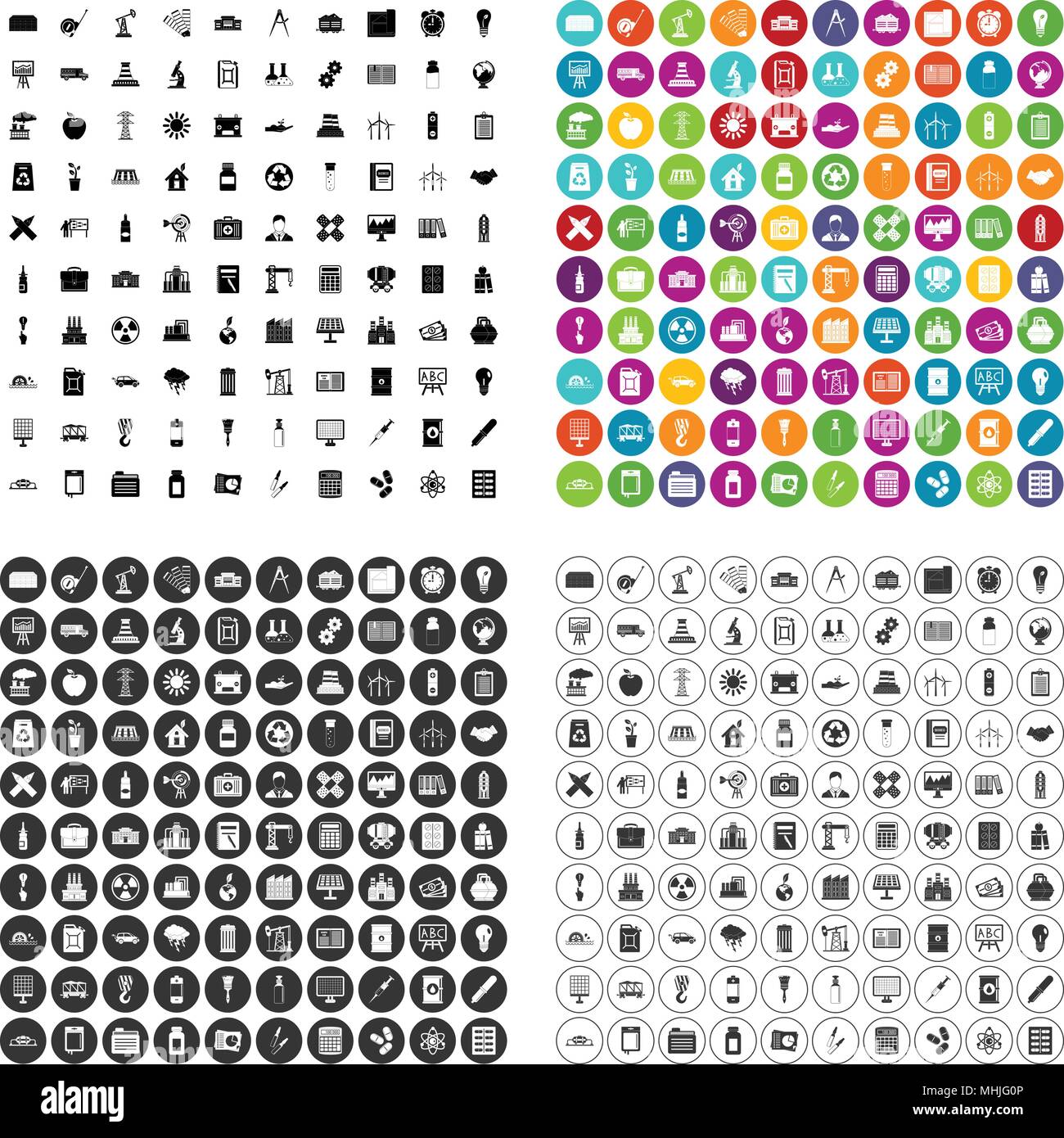 100 company icons set vector variant Stock Vector Image & Art - Alamy
