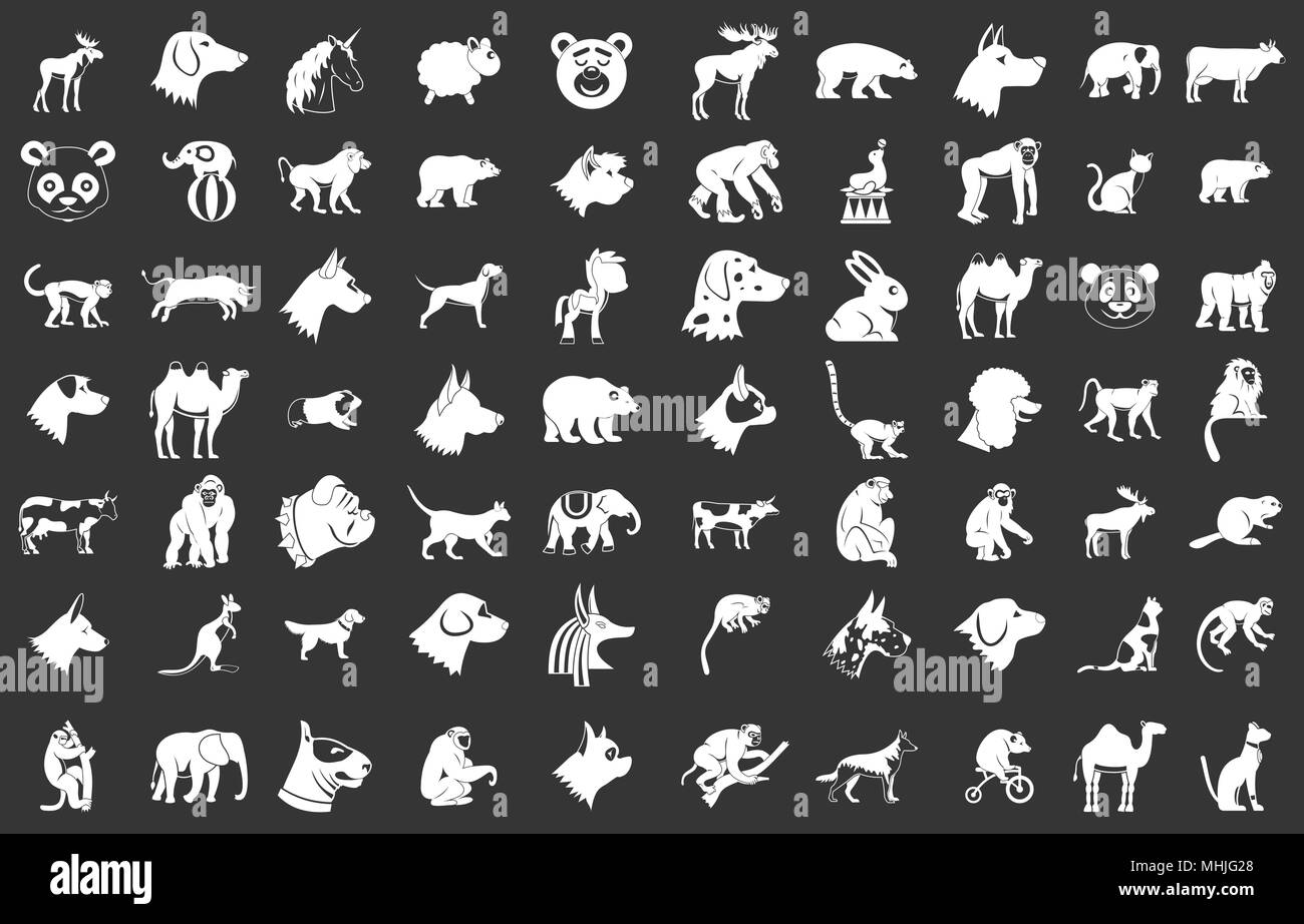 Animals icon set grey vector Stock Vector Image & Art - Alamy