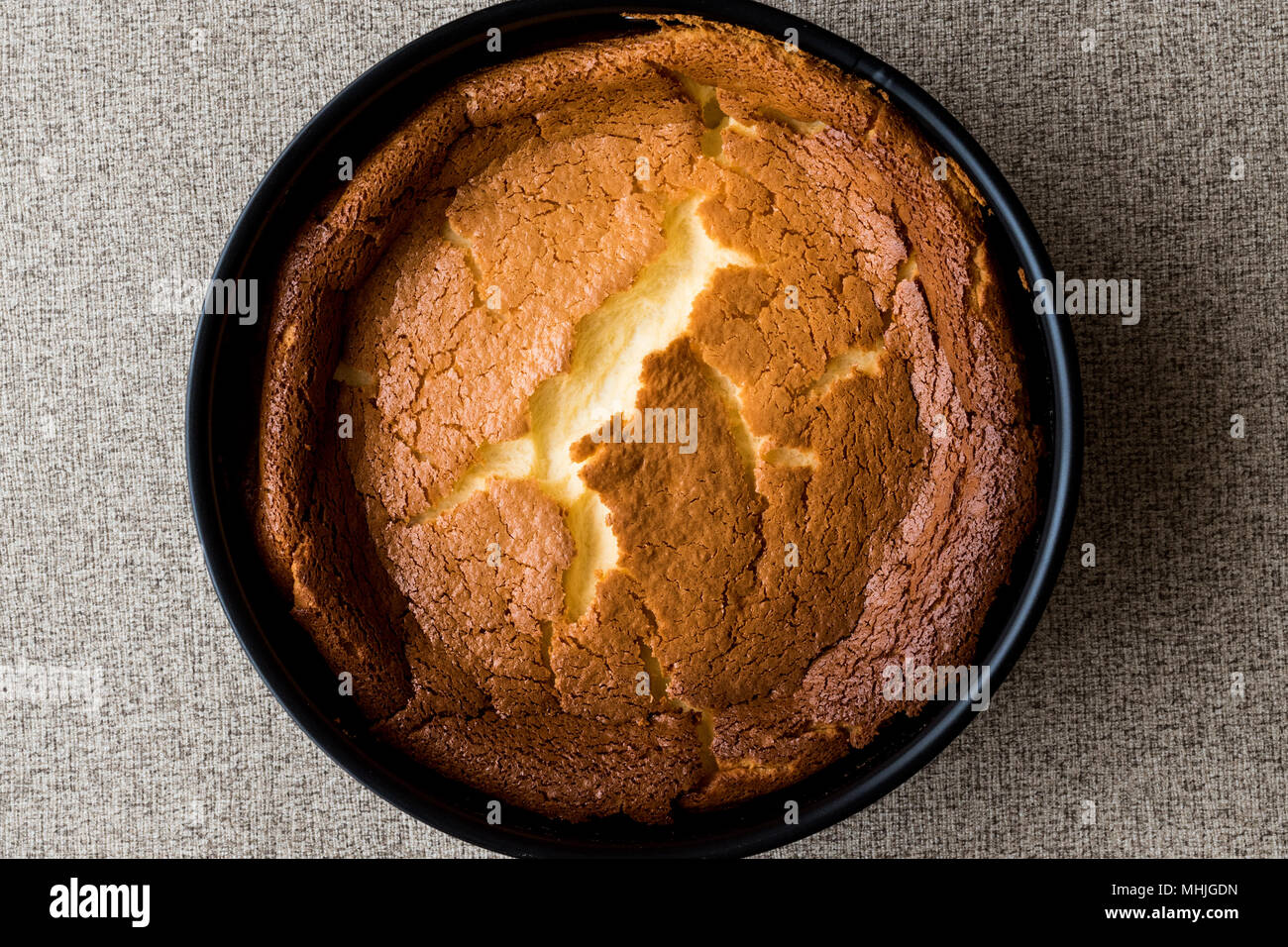 Homemade New York Cheesecake in cake mold. dessert concept Stock Photo ...
