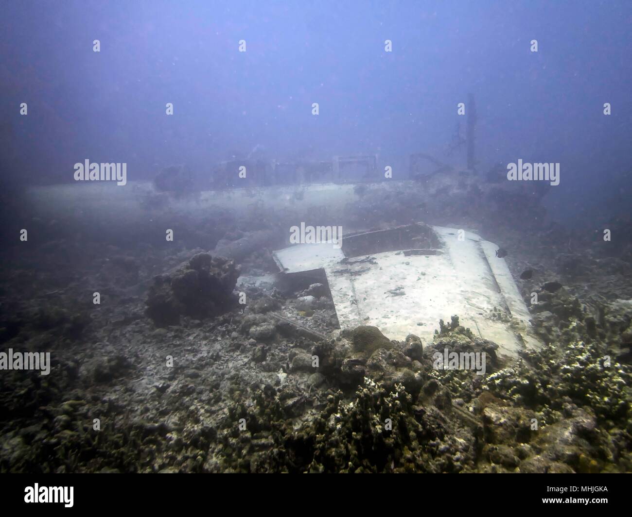 Remains of a World War II Japanese Air Force Nakajima B6N "Jill" bomber ...