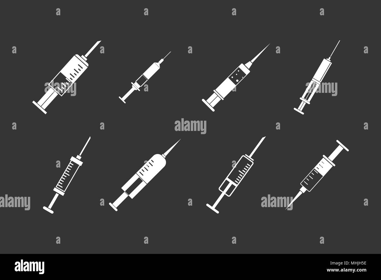 Syringe icon set grey vector Stock Vector Image & Art - Alamy