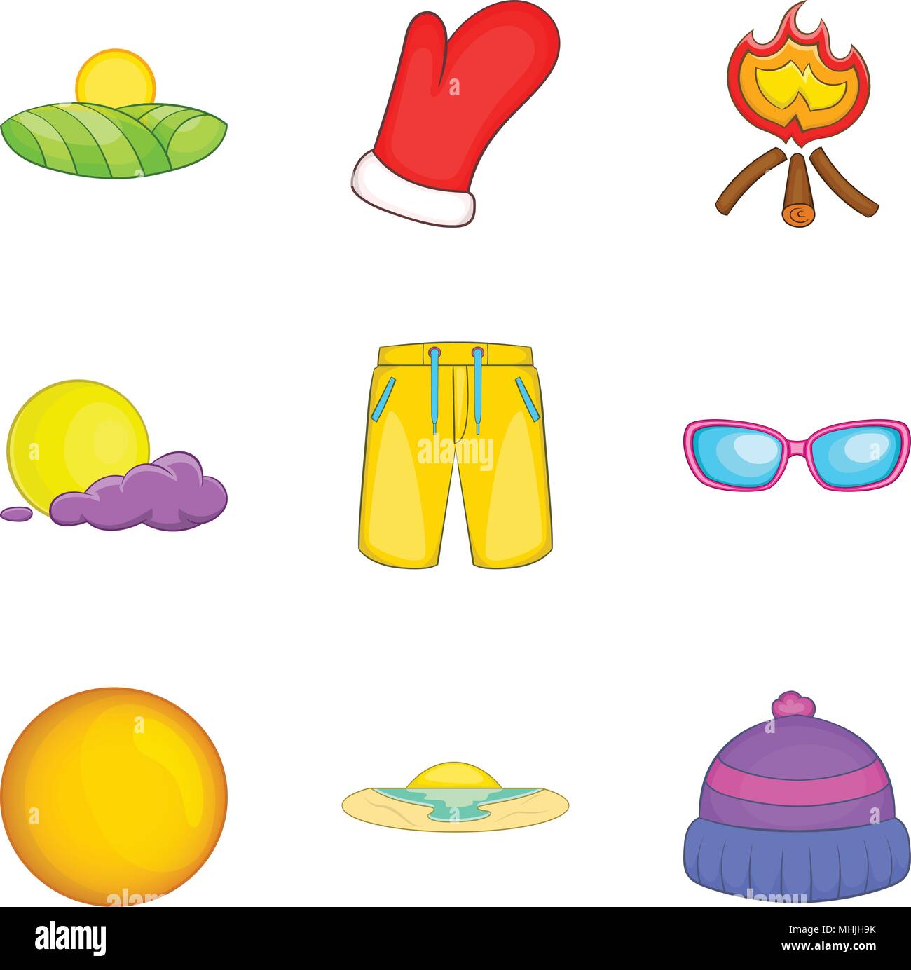 Cozy atmosphere icons set, cartoon style Stock Vector Image & Art - Alamy