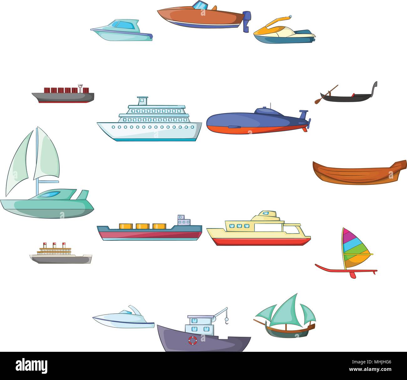 Floating icons set cartoon Stock Vector Images - Alamy