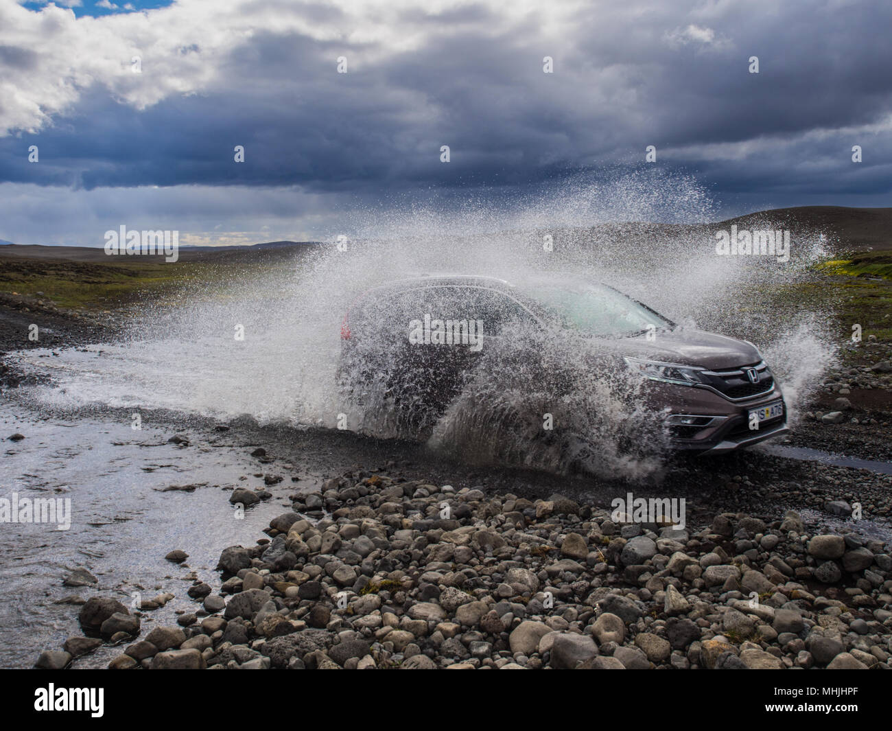 Driving the f26 of Iceland Stock Photo - Alamy