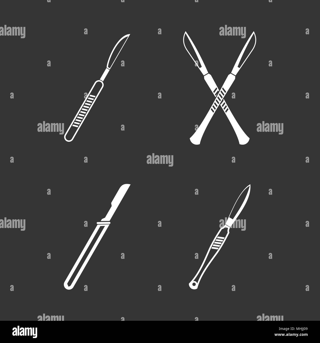 Scalpel icon set grey vector Stock Vector Image & Art - Alamy