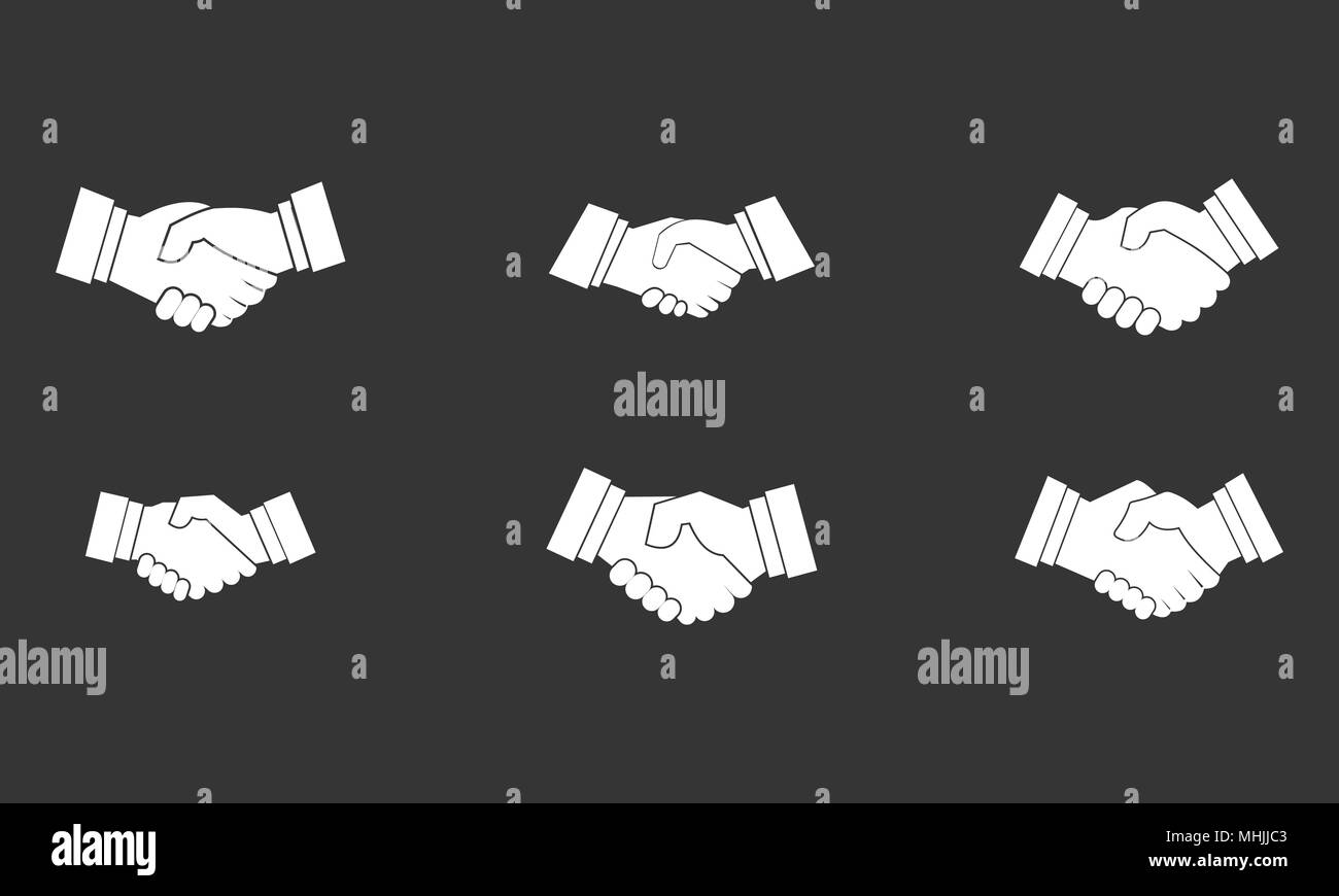 Handshake icon set grey vector Stock Vector Image & Art - Alamy