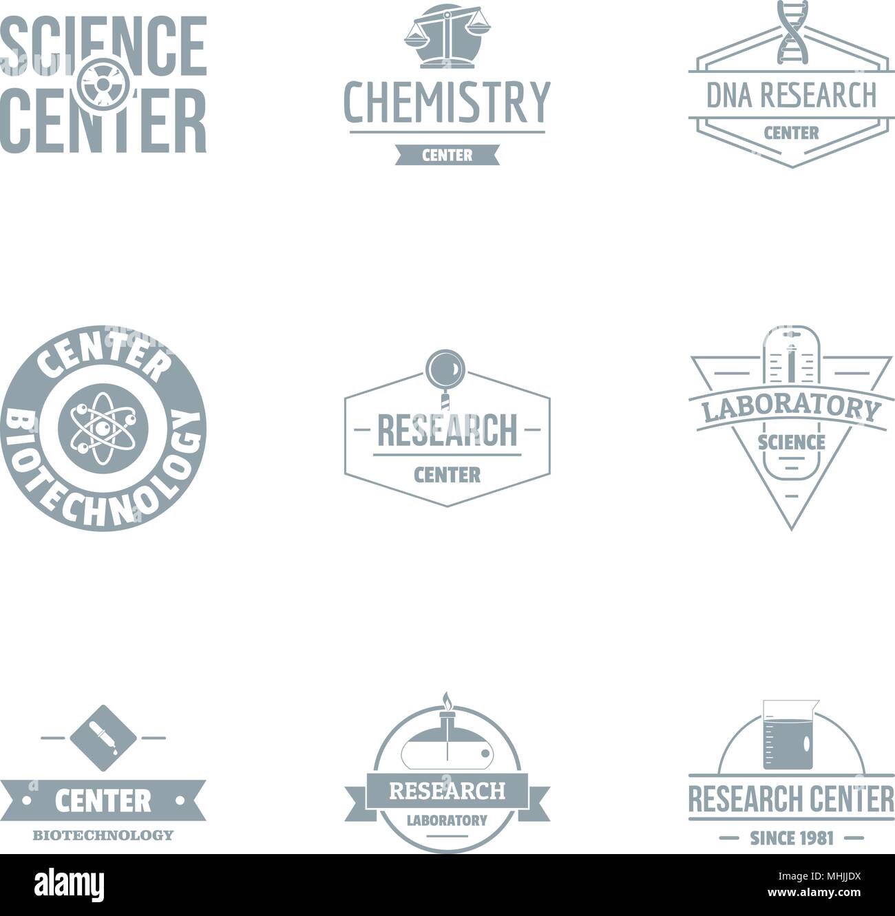 Laboratory logo set, simple style Stock Vector Image & Art - Alamy