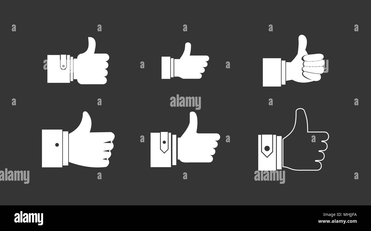 Thumb up icon set grey vector Stock Vector Image & Art - Alamy
