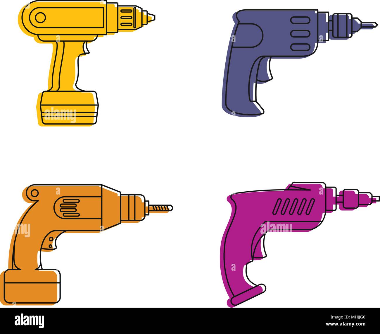 Linear icon electric drill Stock Vector Images - Alamy