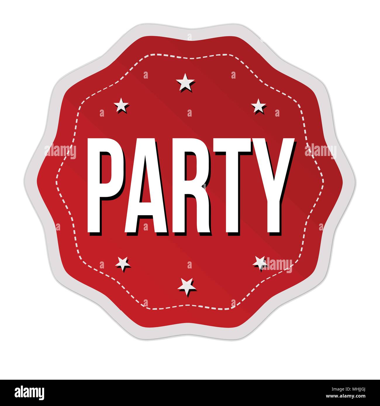 Party label or sticker on white background, vector illustration Stock ...