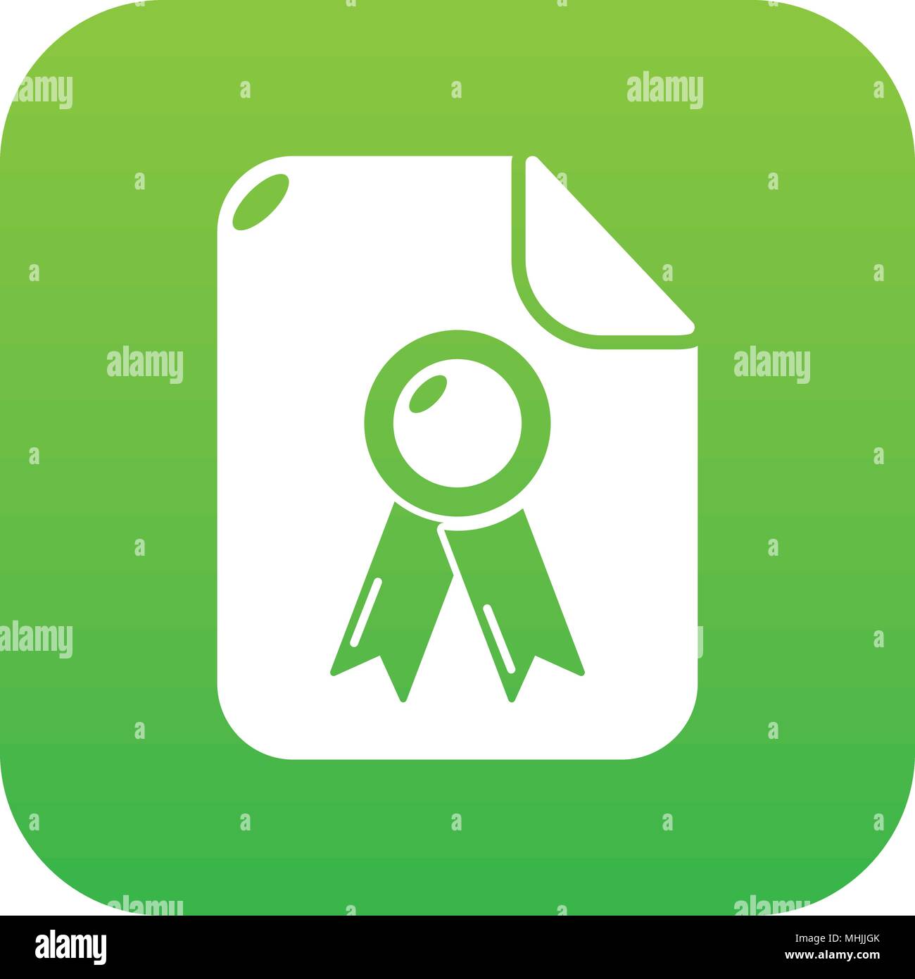 Certificate icon green vector Stock Vector Image & Art - Alamy