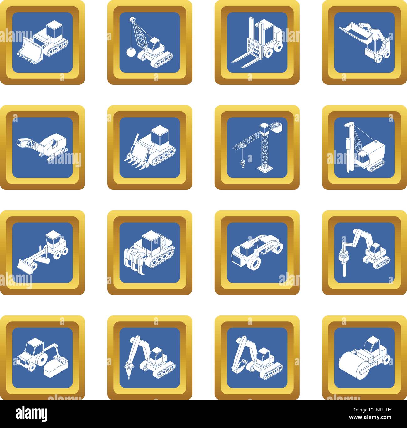 Building materials icons set blue square vector Stock Vector Image ...