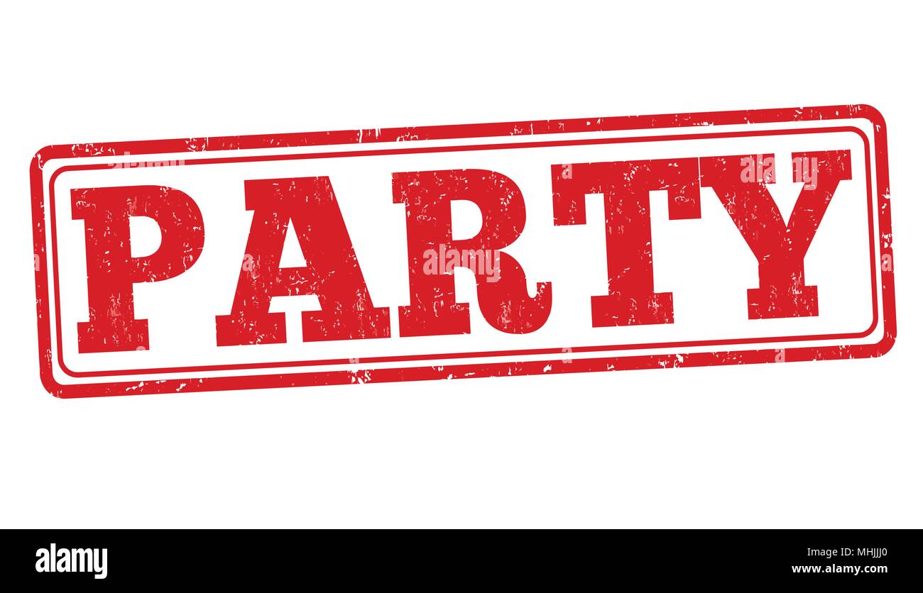 Party grunge rubber stamp on white background, vector illustration ...