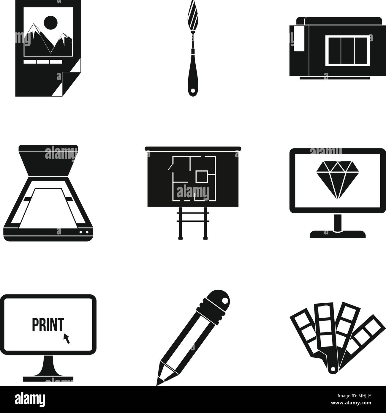 Corporate network icons set, simple style Stock Vector Image & Art - Alamy