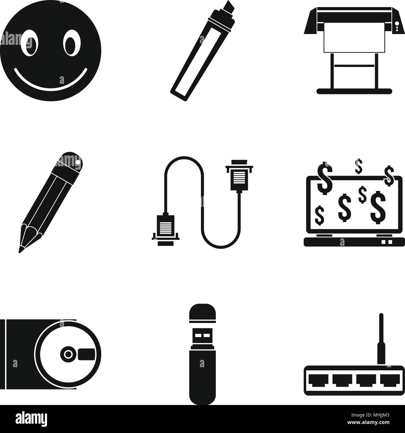 Enterprise network icons set, simple style Stock Vector Image & Art - Alamy