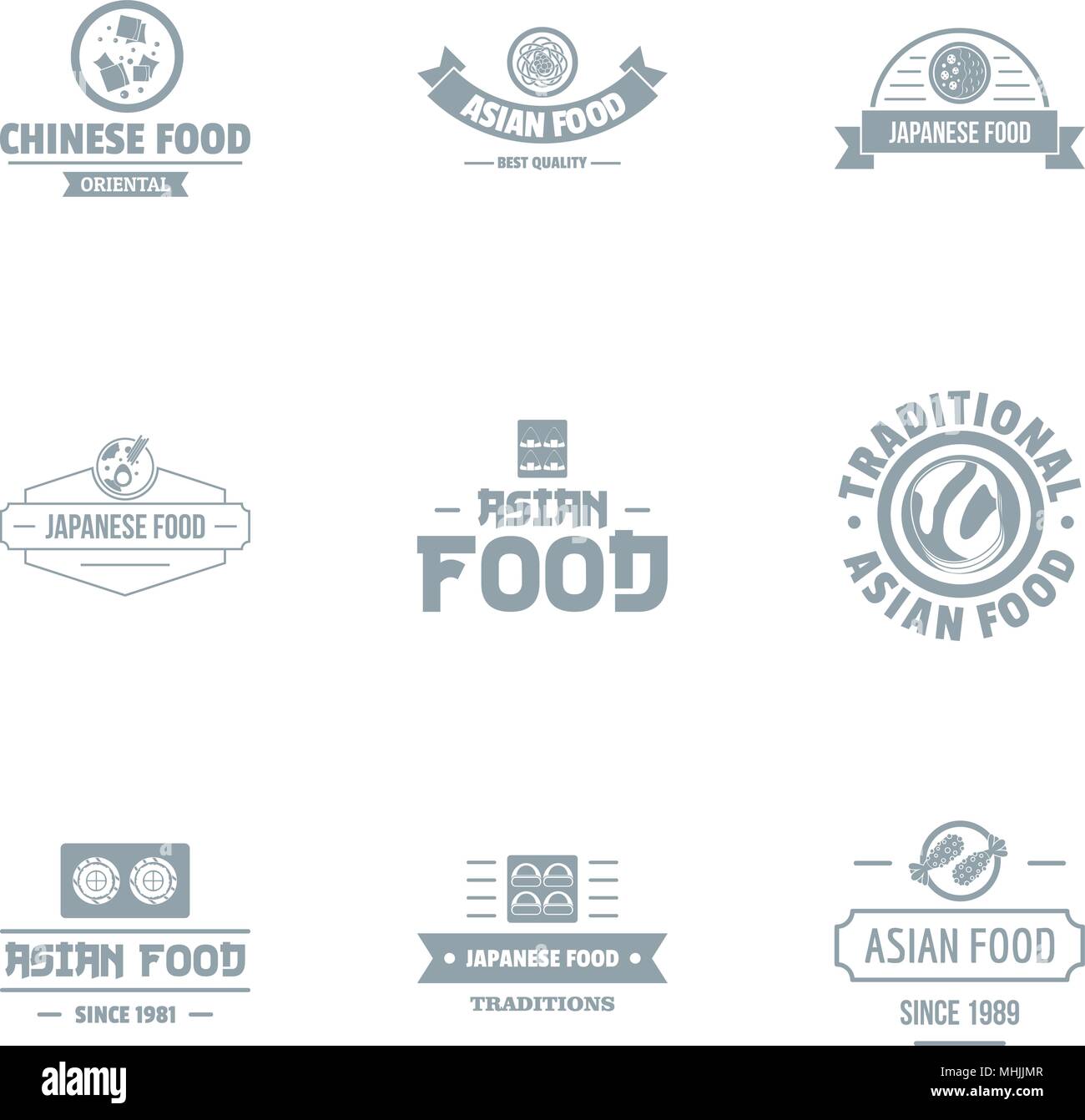 Asian food logo set, simple style Stock Vector Image & Art - Alamy