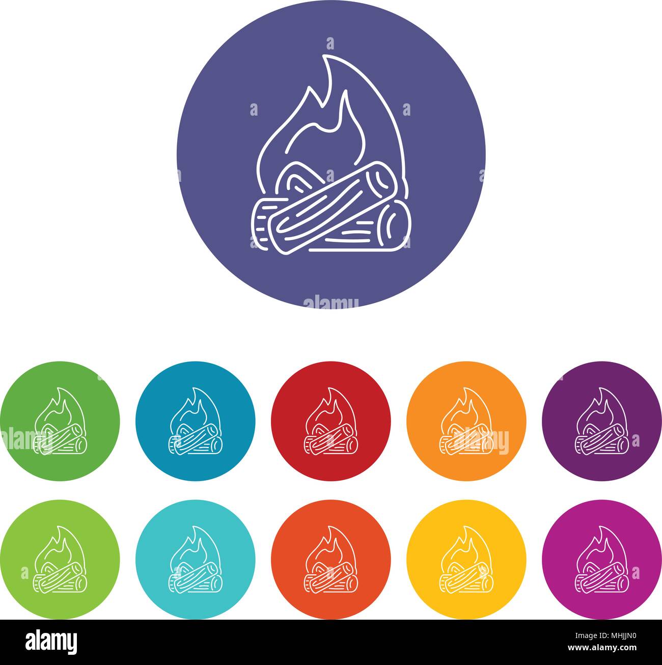 Burning bonfire icons set vector color Stock Vector Image & Art - Alamy