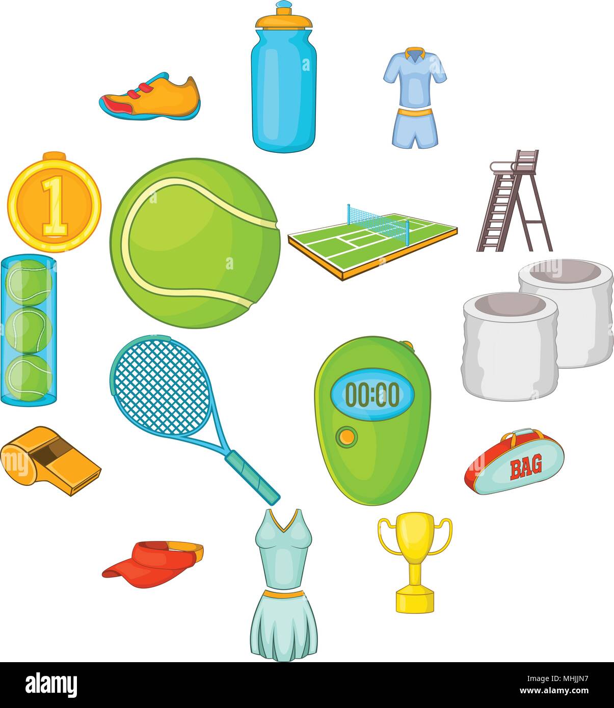 Tennis icons set, cartoon style Stock Vector Image & Art - Alamy