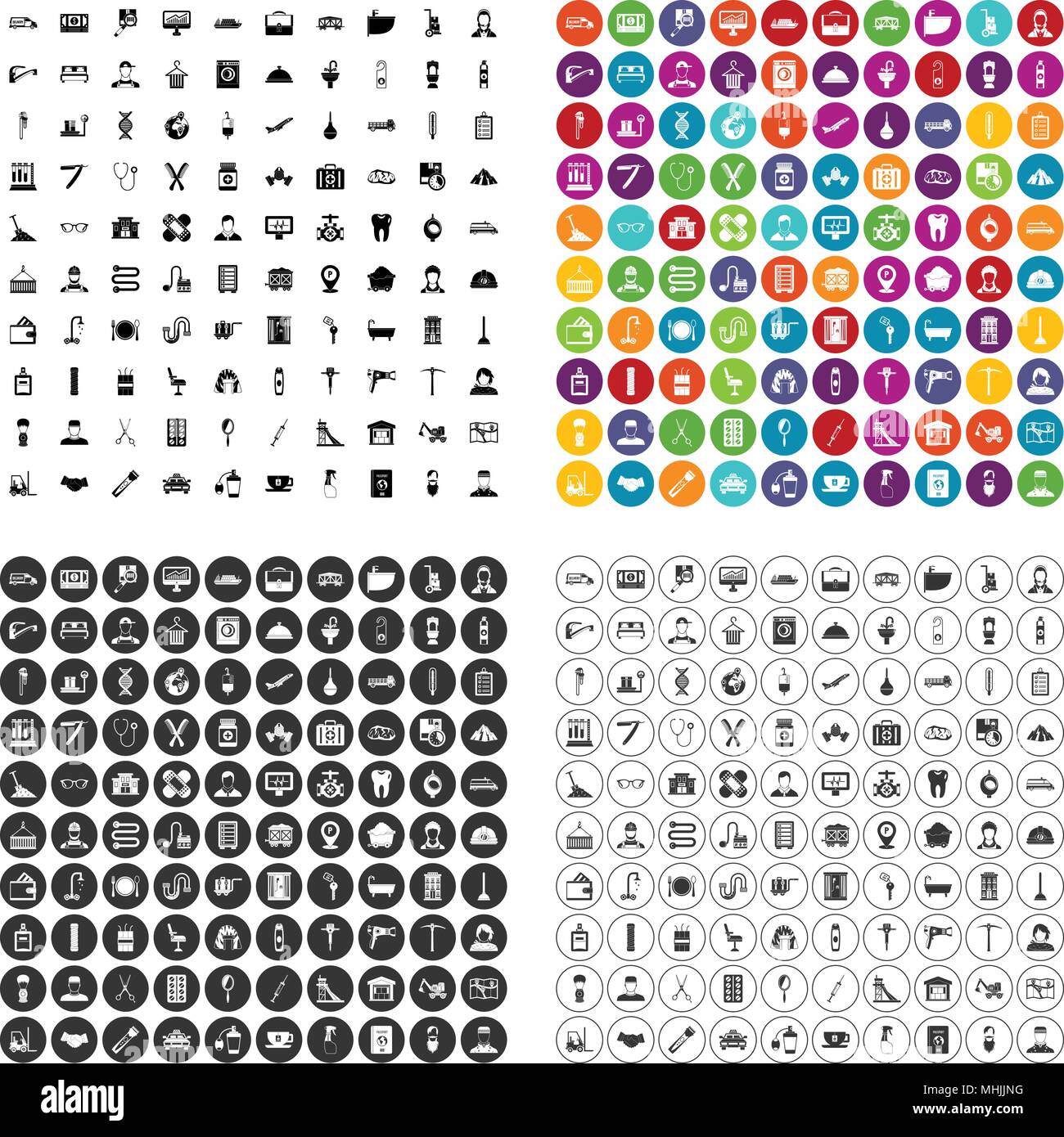 100 craft icons set vector variant Stock Vector Image & Art - Alamy