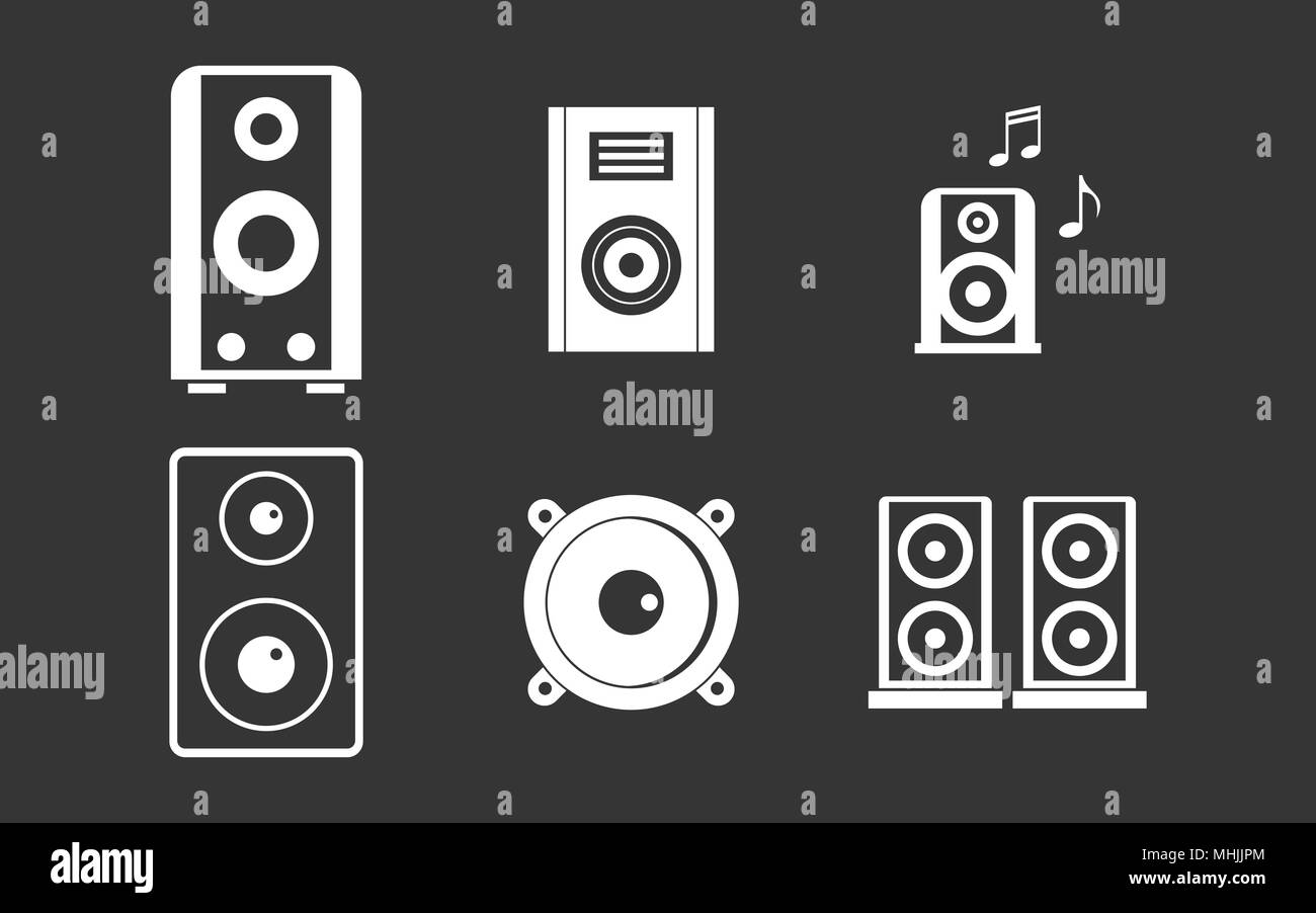 Speaker icon set grey vector Stock Vector Image & Art - Alamy