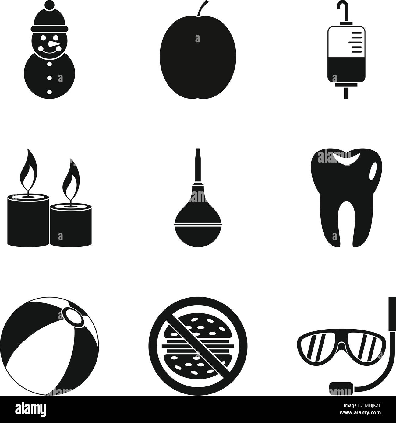 Trained body icons set, simple style Stock Vector Image & Art - Alamy