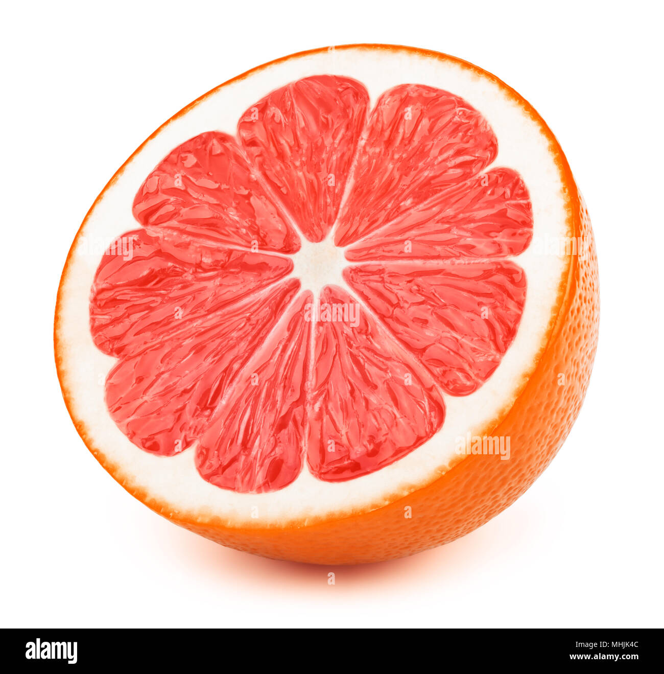 Half of grapefruit fruit slice isolated on white Stock Photo - Alamy