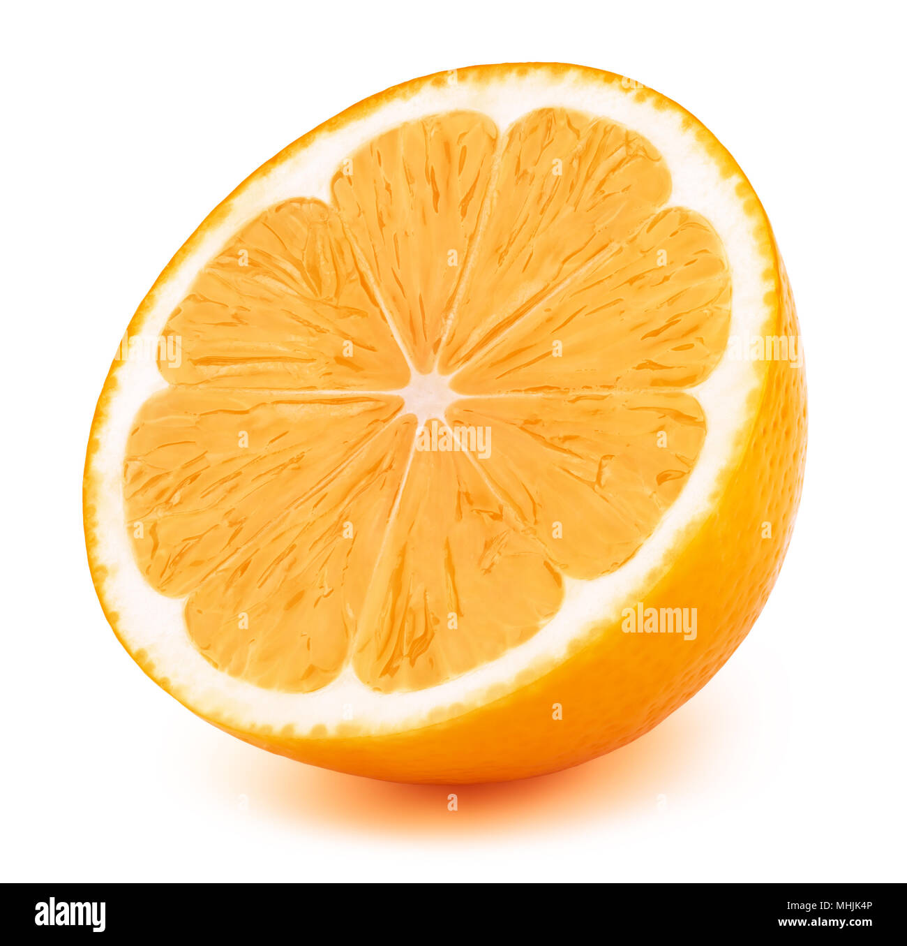 Half of orage fruit slice isolated on white Stock Photo - Alamy