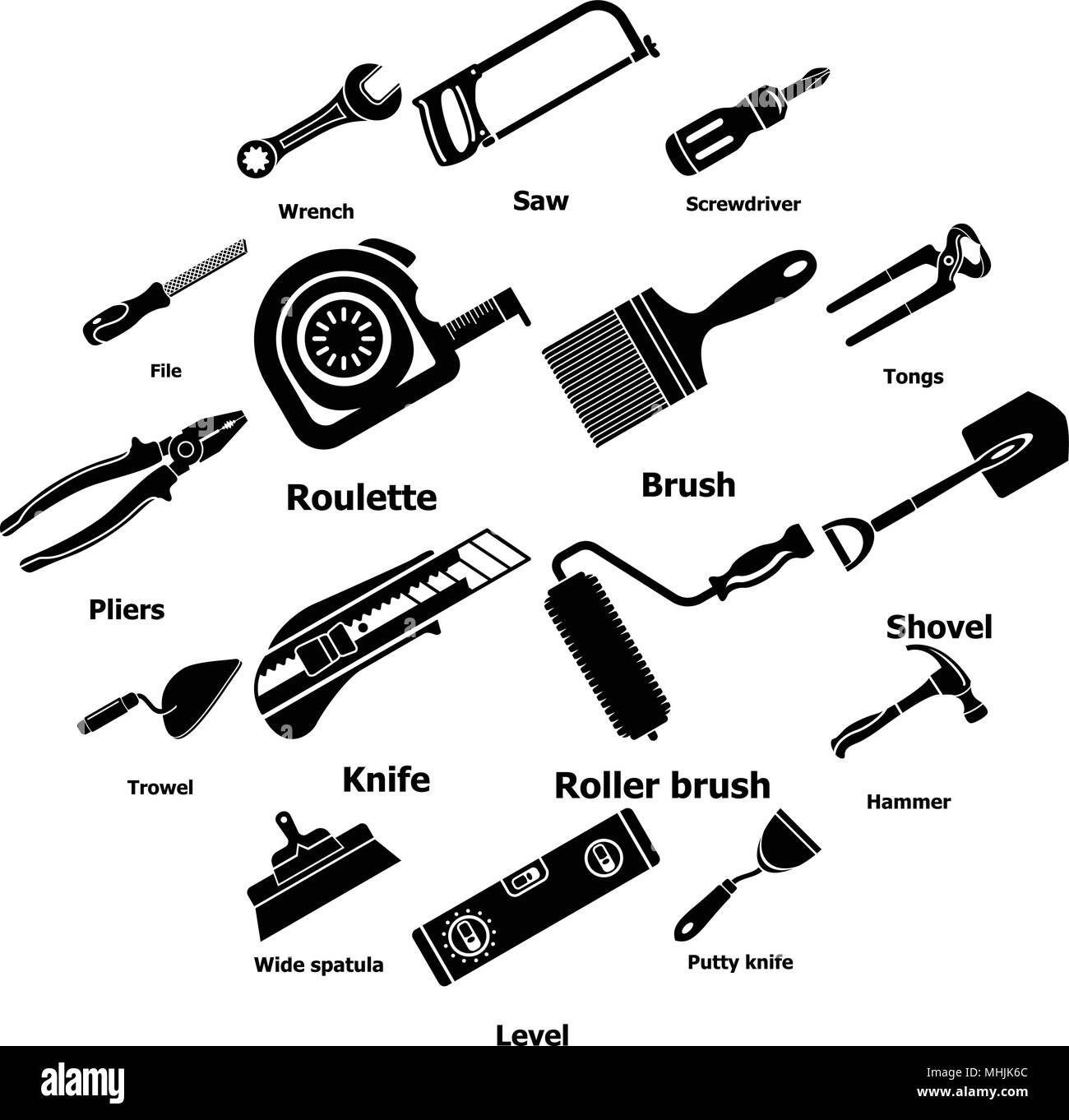 Building hand tool icons set, simple style Stock Vector Image & Art - Alamy