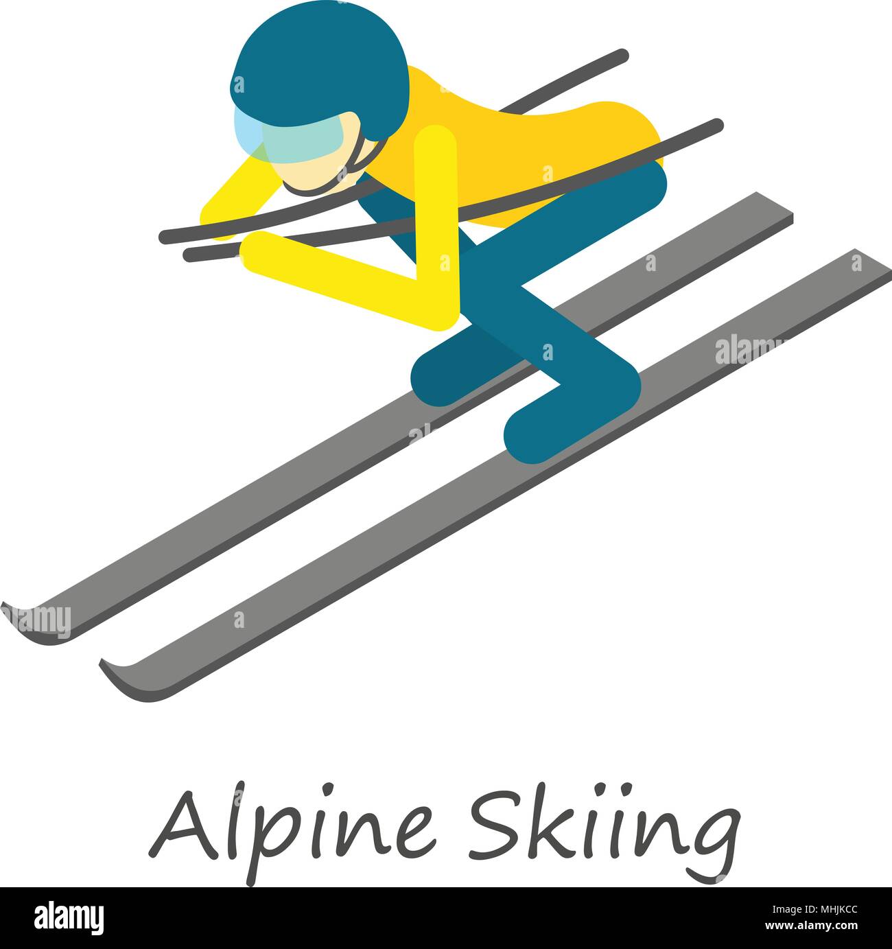 Alpine skiing icon, isometric style Stock Vector Image & Art - Alamy