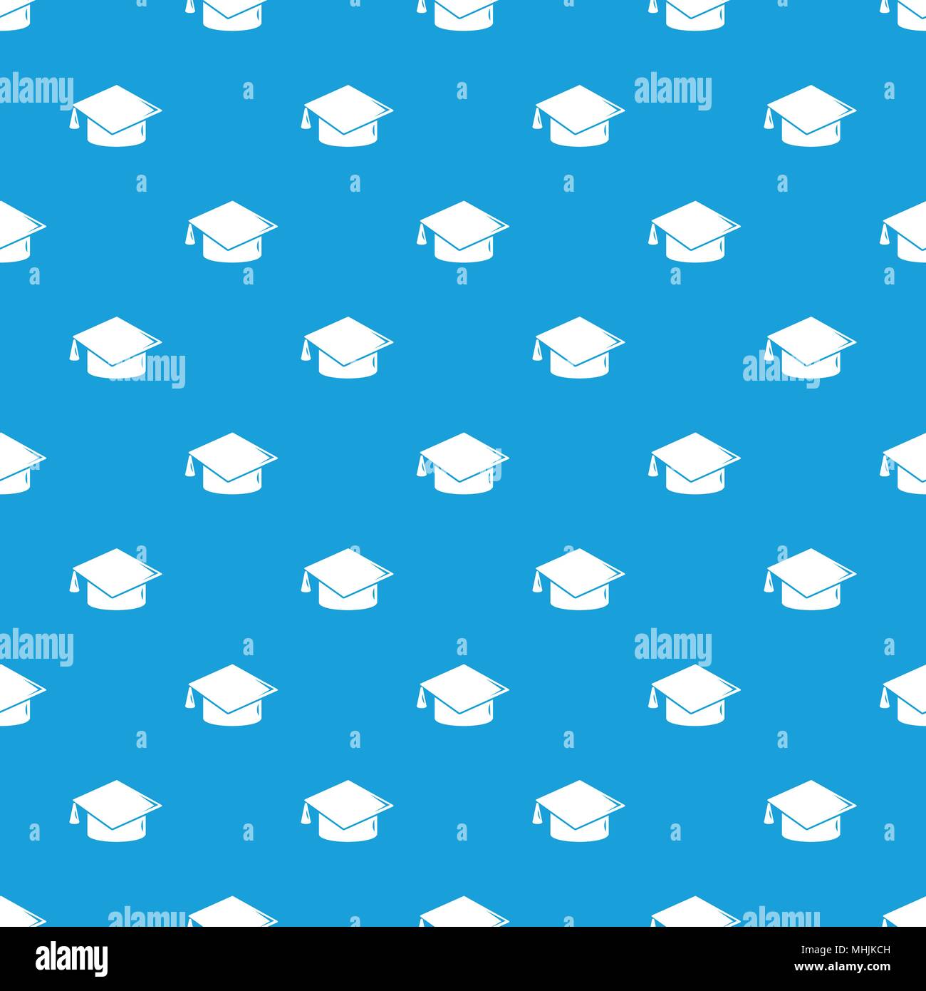 Graduation cap pattern vector seamless blue Stock Vector Image & Art ...