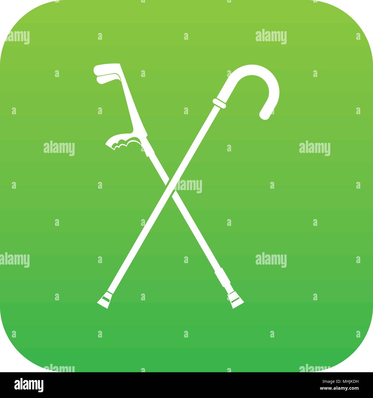 Walking cane icon digital green Stock Vector Image & Art - Alamy