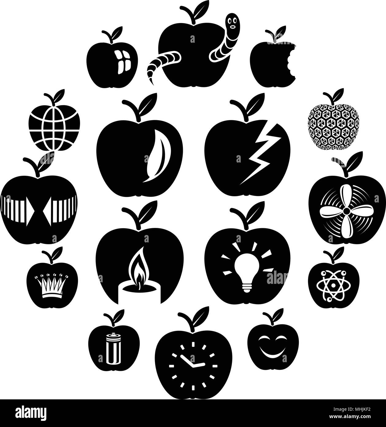 Apple clock logo Stock Vector Images - Alamy