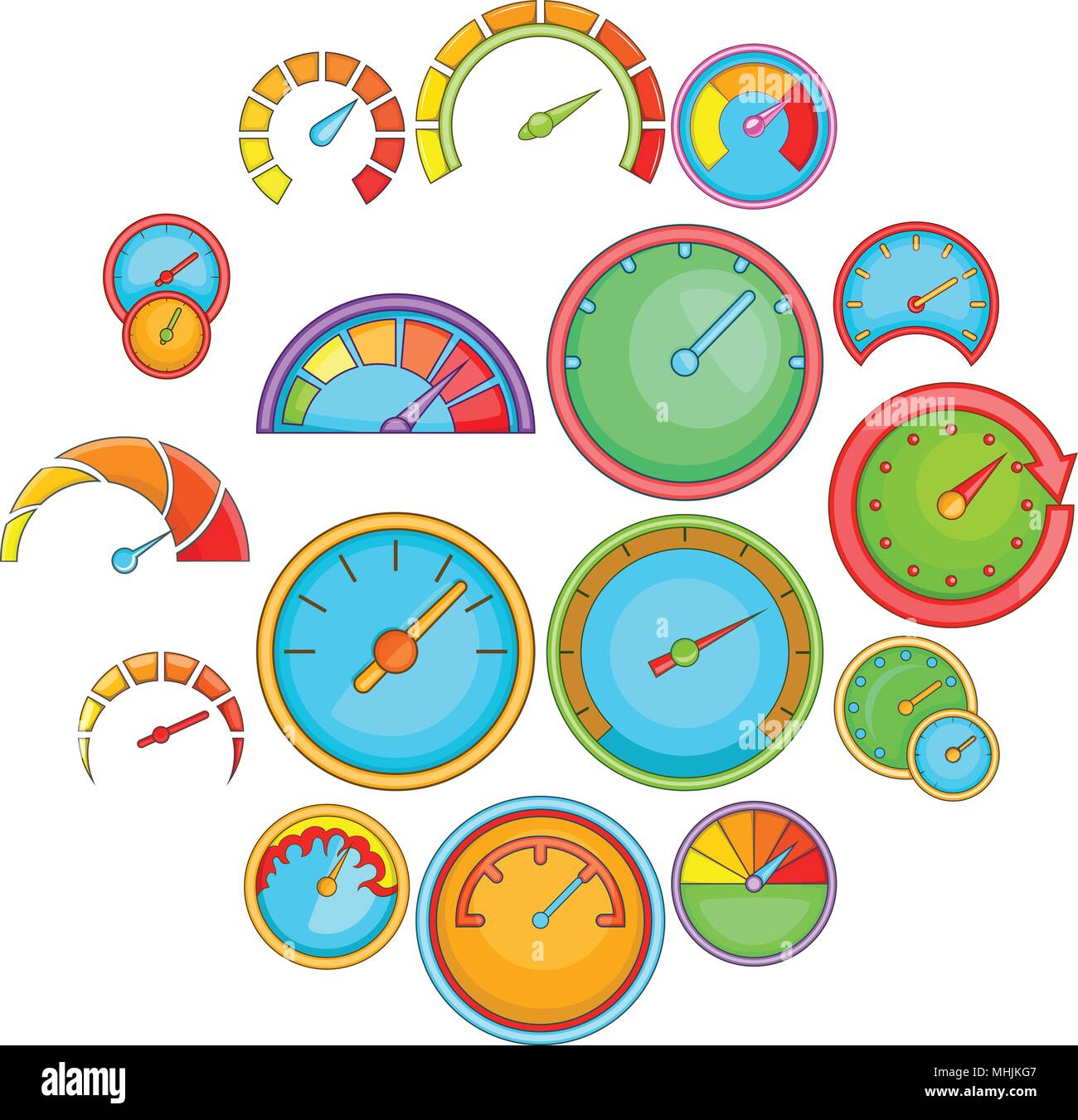Speedometer Icons Set Cartoon Style Stock Vector Image And Art Alamy