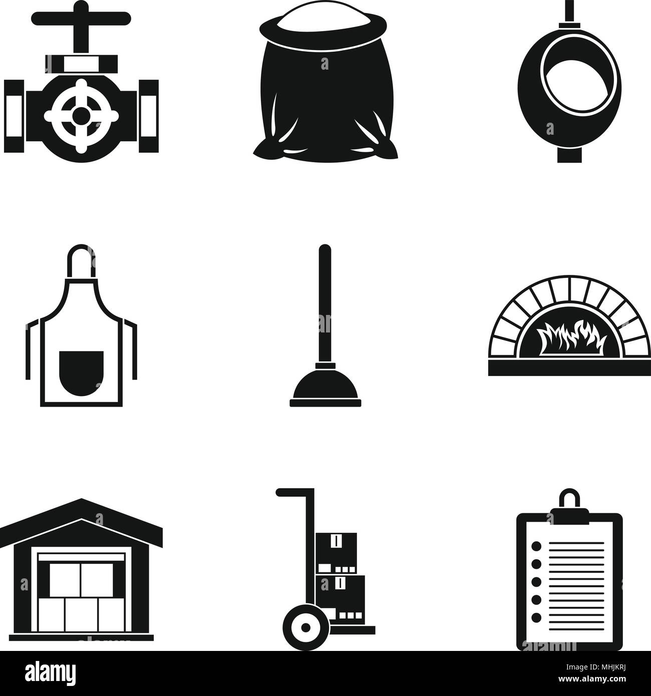 Work order icons set, simple style Stock Vector Image & Art - Alamy