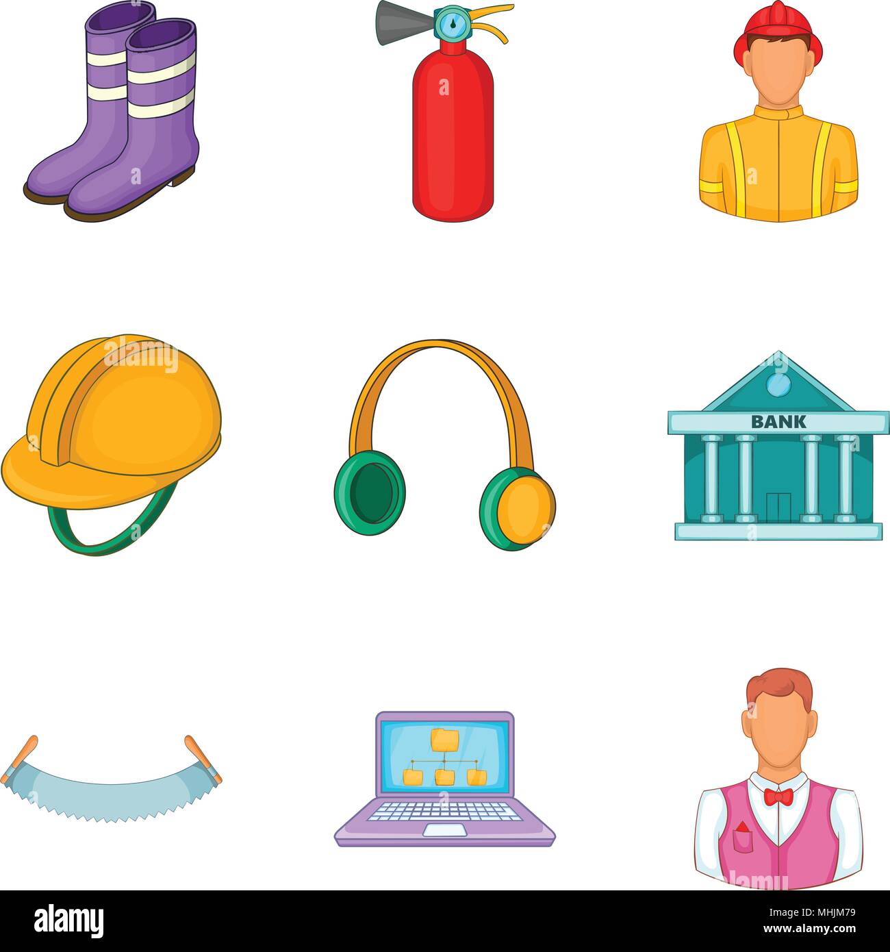 Operating procedure icons set, cartoon style Stock Vector Image & Art ...