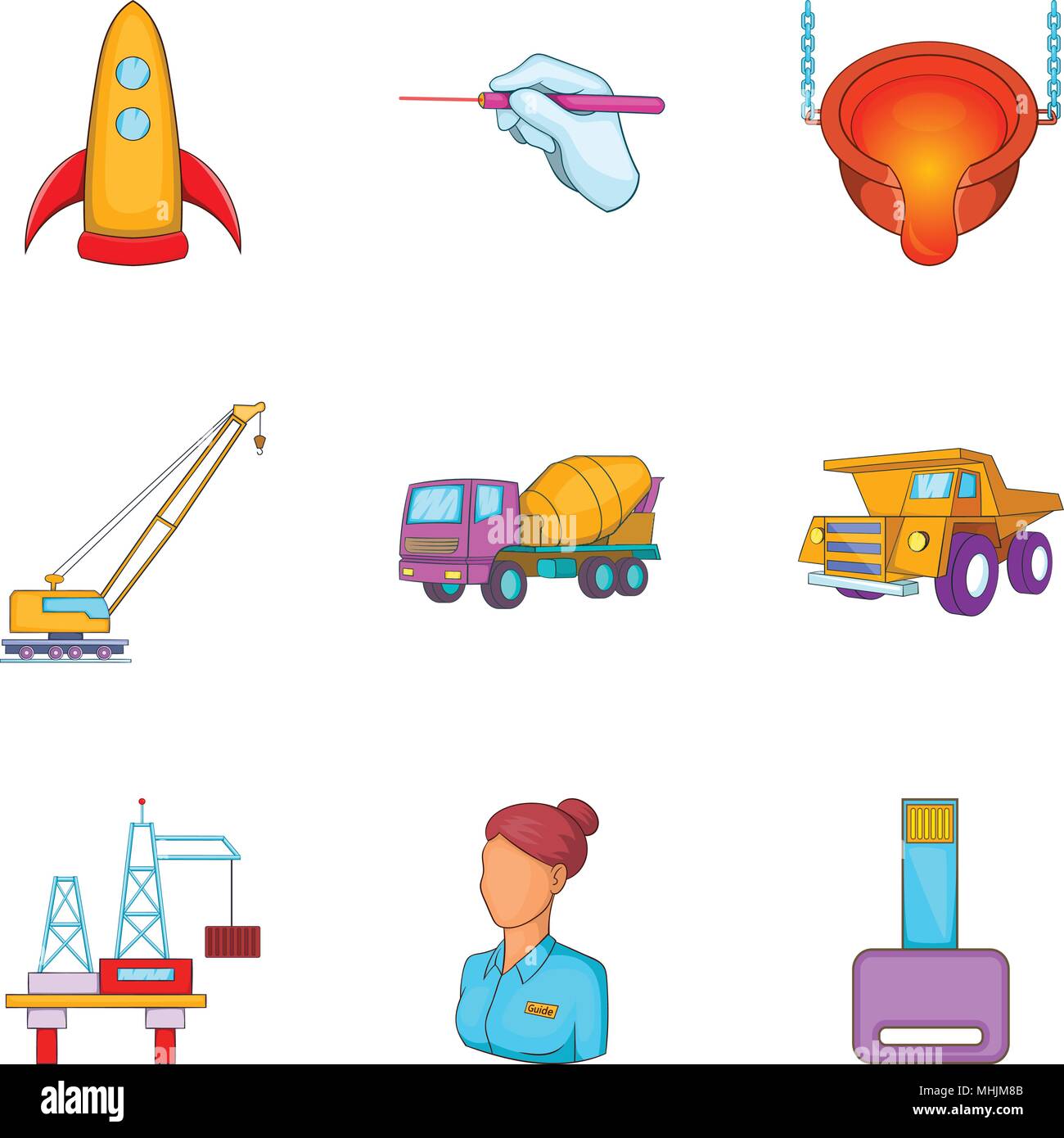 Working method icons set, cartoon style Stock Vector Image & Art - Alamy