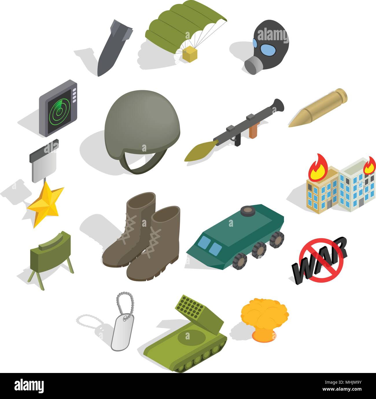 War Icons set, isometric 3d style Stock Vector Image & Art - Alamy