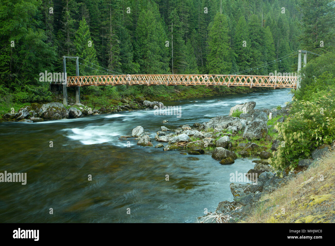 Hiker bridge, Lochsa Wild and Scenic River, Northwest Passage Scenic ...