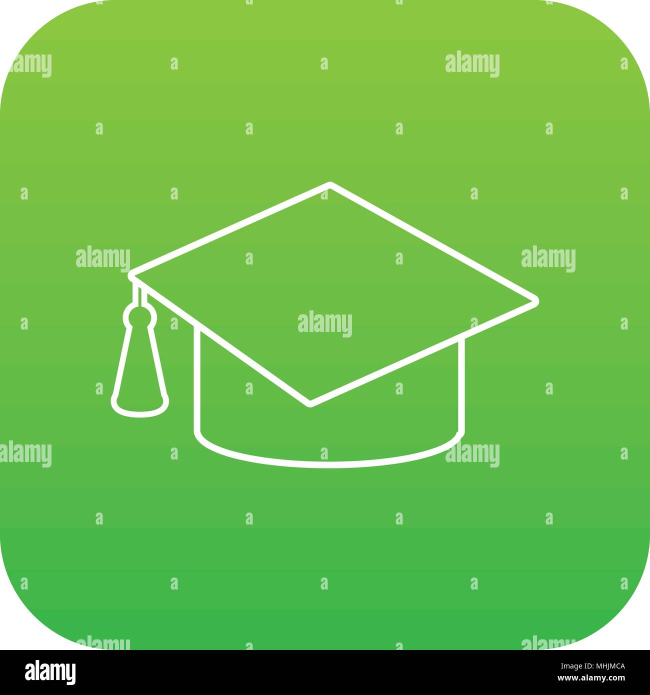 Graduation cap icon green vector Stock Vector Image & Art - Alamy