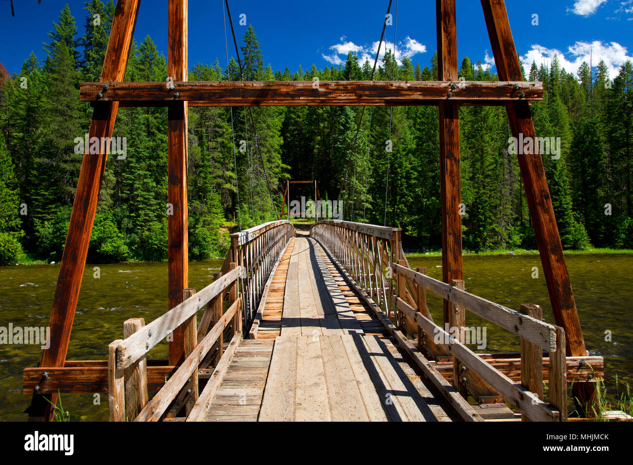 Hiker bridge, Lochsa Wild and Scenic River, Northwest Passage Scenic ...